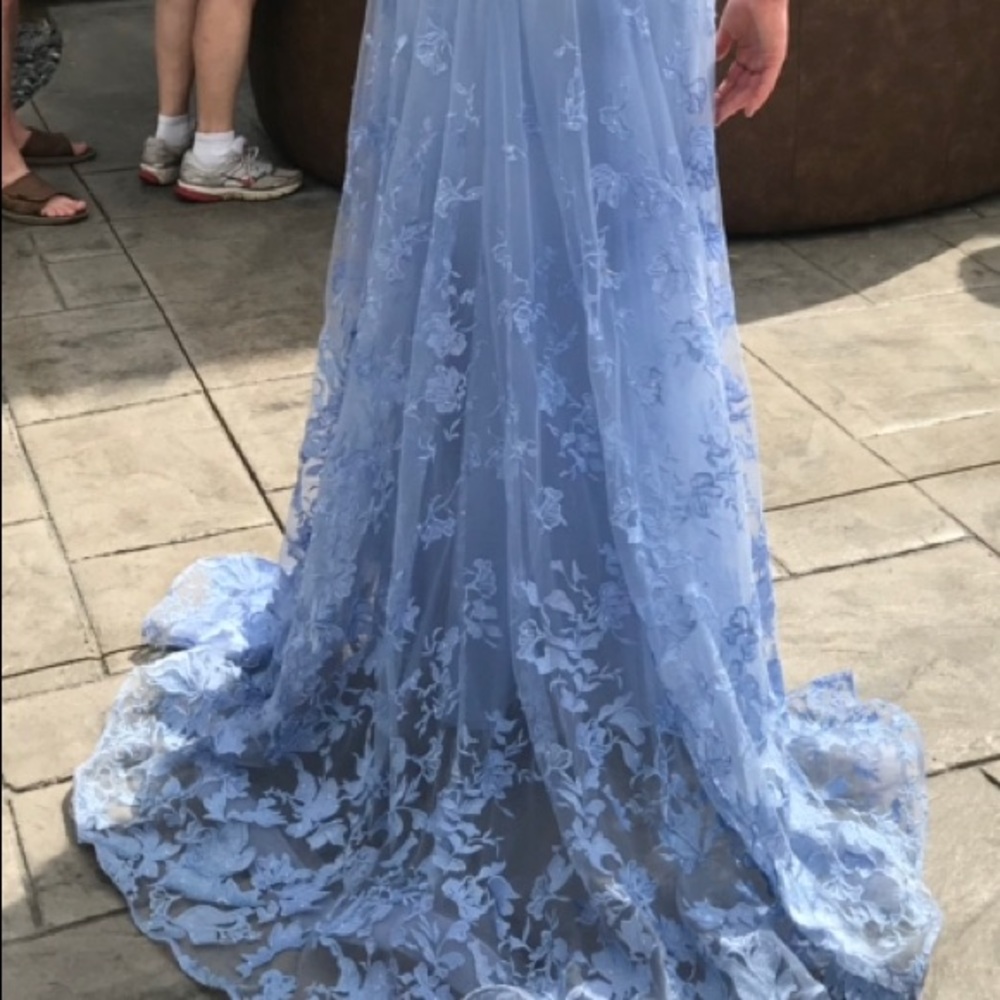 Prom Dress. Long Azure Blue Formal - Gem